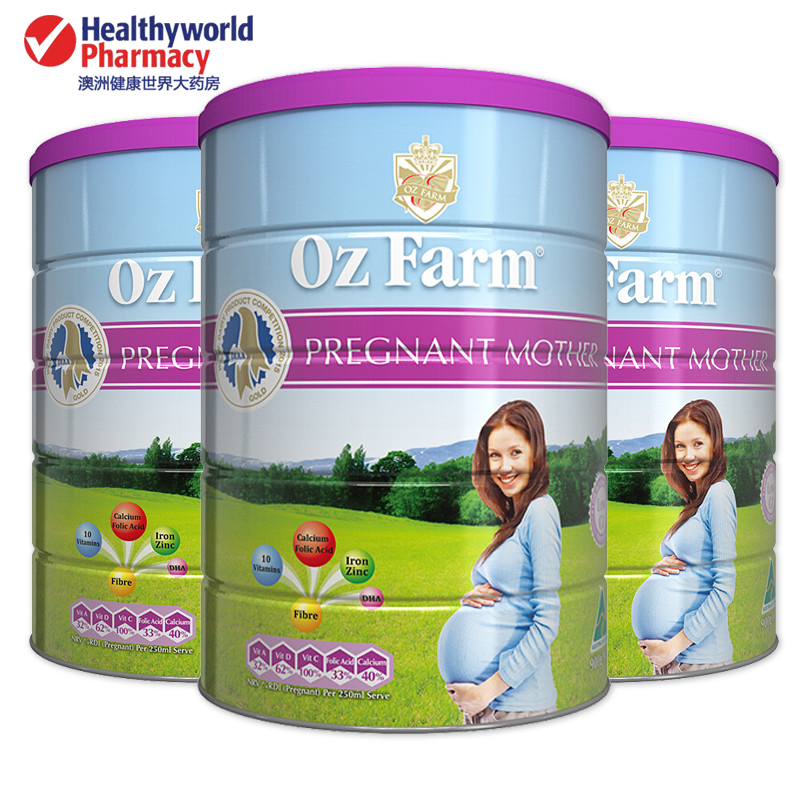 【2罐装】澳洲ozfarm 澳美滋孕妇奶粉备孕怀孕期孕早孕中孕晚期900g_成人奶粉_健康世界大药房
